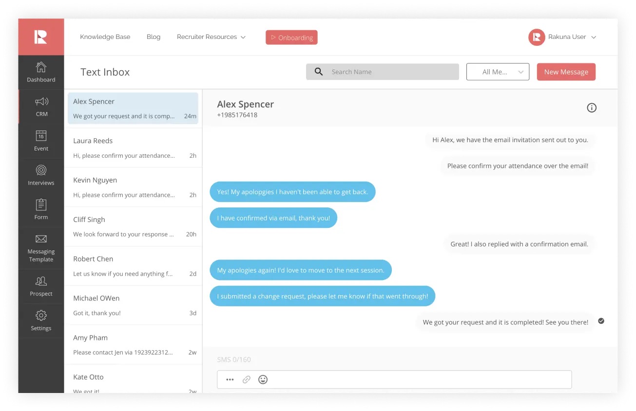 Text Recruiting Software | Rakuna